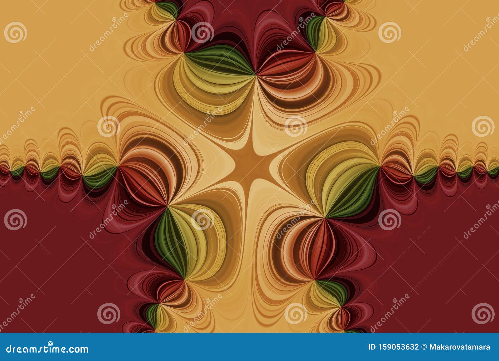 Variegated Curved Lines with Small Star Inside, Abstract Decorative ...