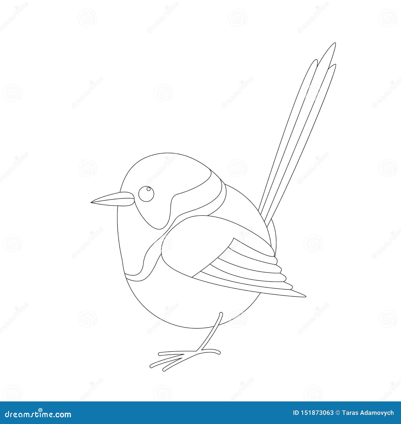 Wren Bird. Cartoon Flat Beautiful Character Of Ornithology, Vector ...