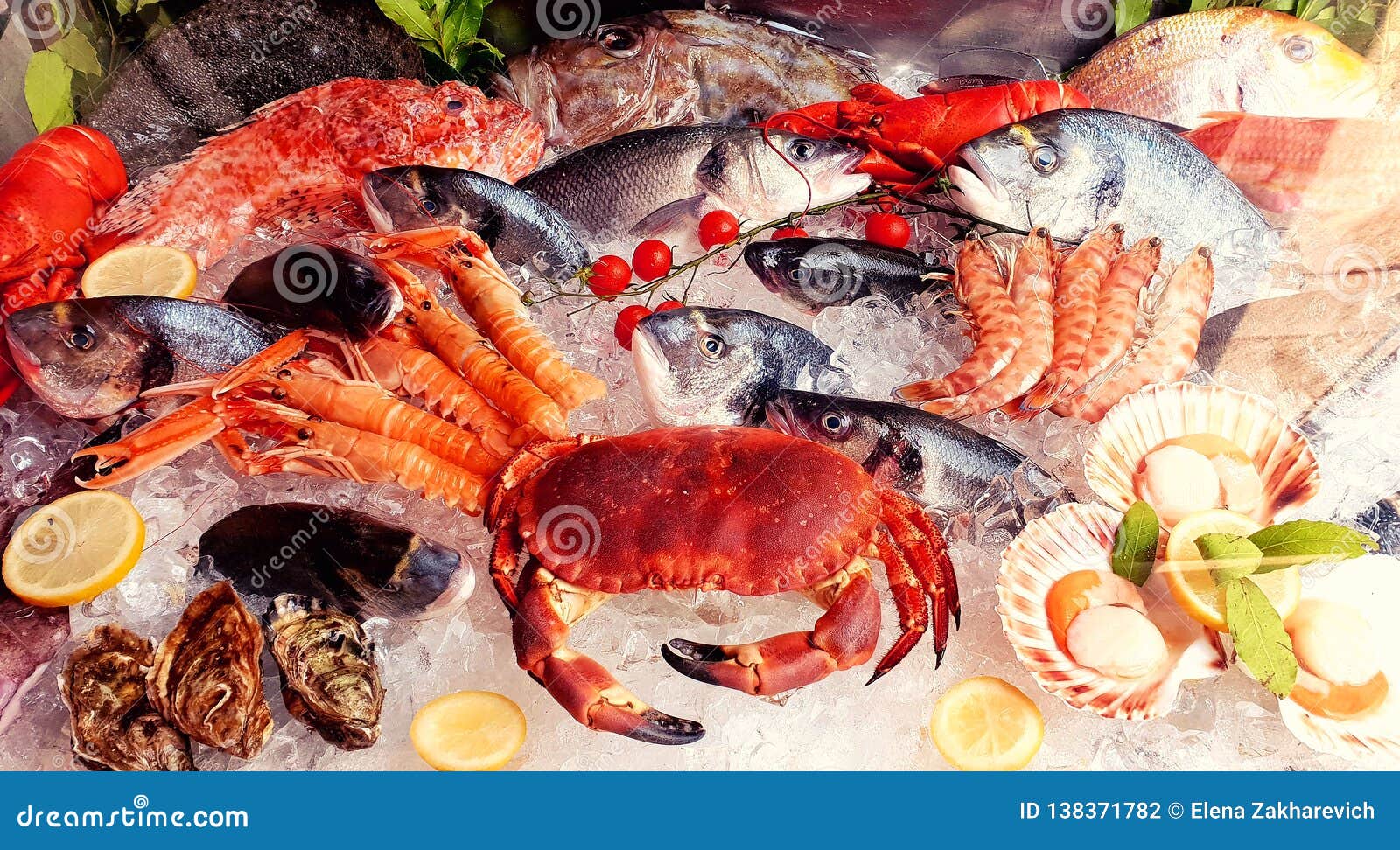 Varietà di frutti di mare fotografia stock. Immagine di freddo - 138371782