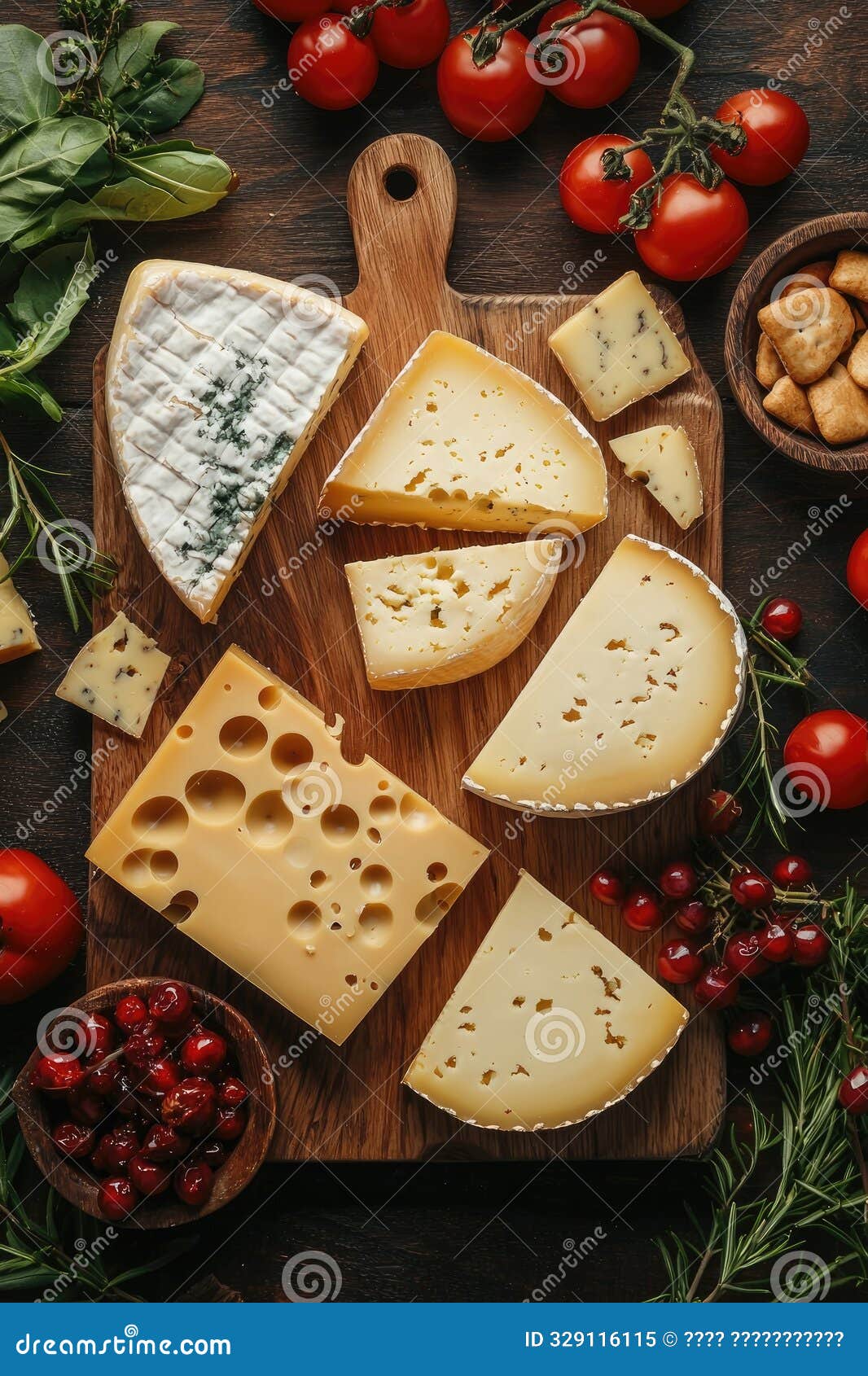 Varieties of Cheese Top View. Selective Focus Stock Illustration ...