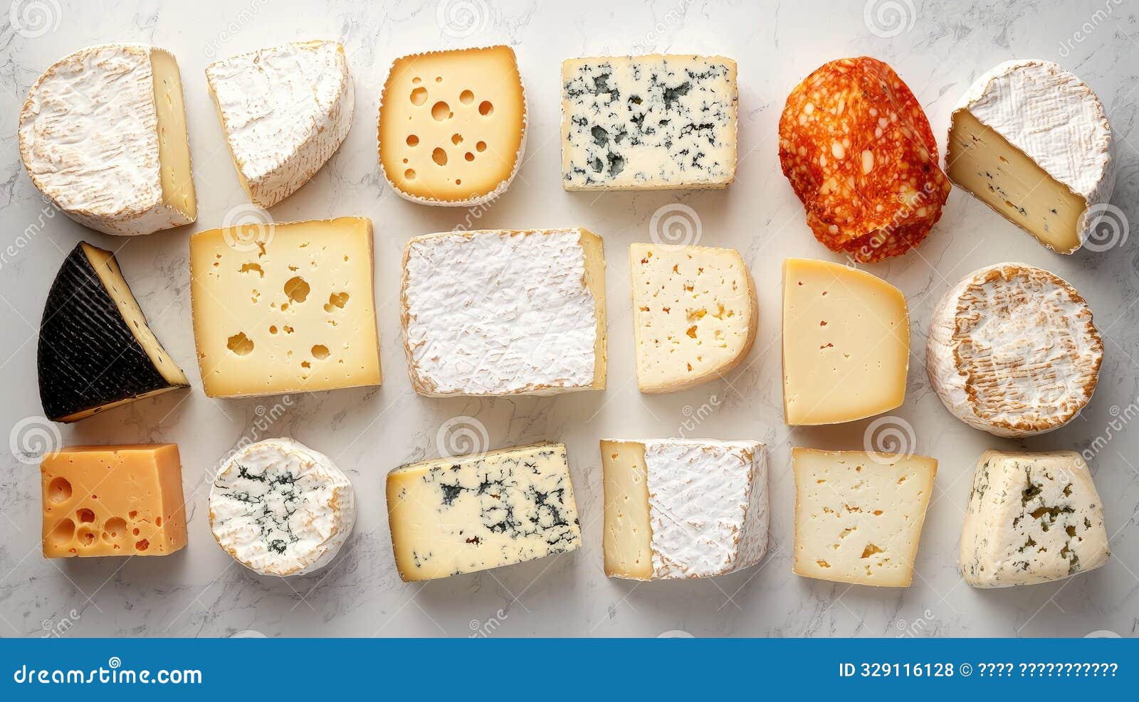 Varieties of Cheese Top View. Selective Focus Stock Illustration ...