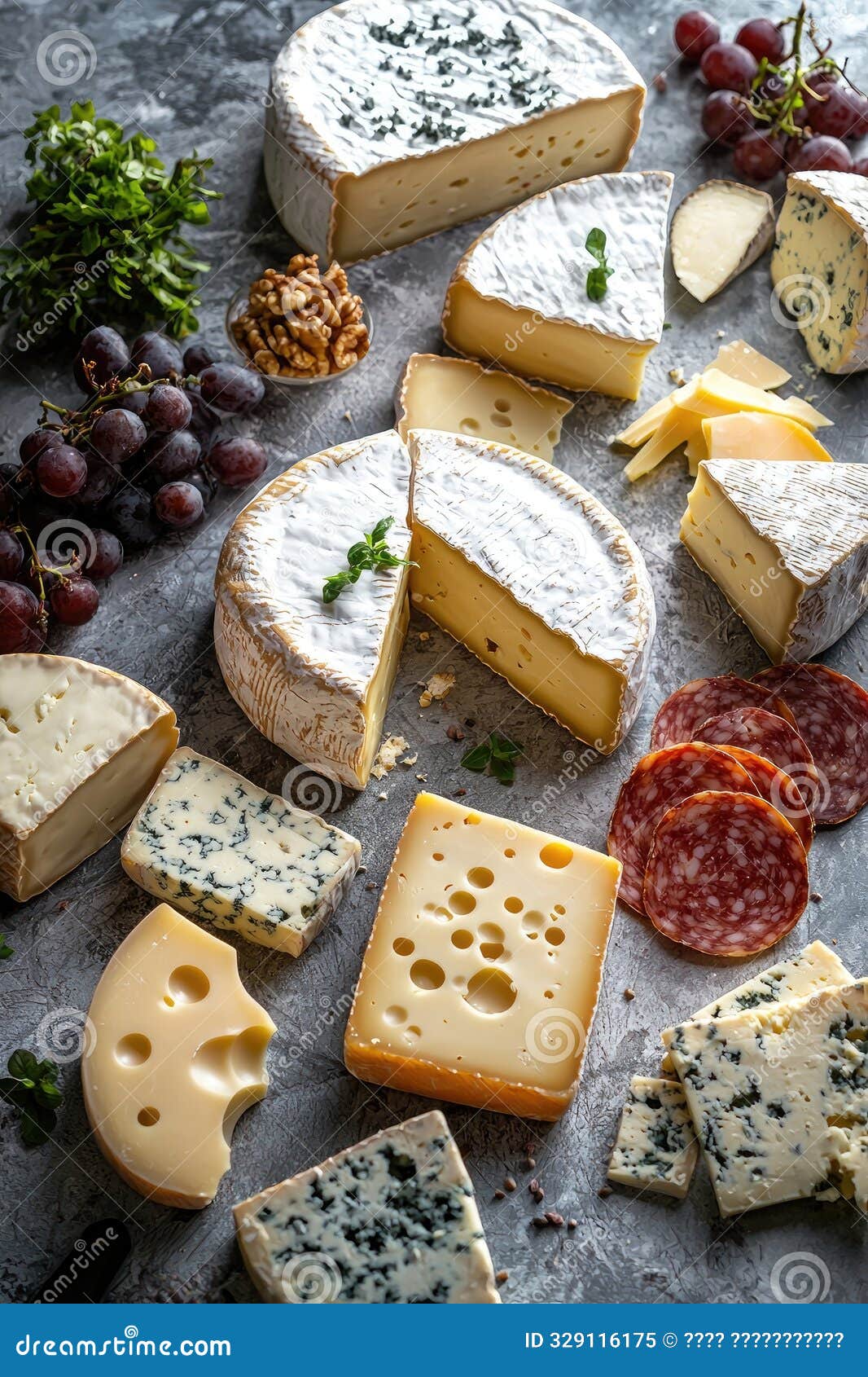 Varieties of Cheese Top View. Selective Focus Stock Illustration ...