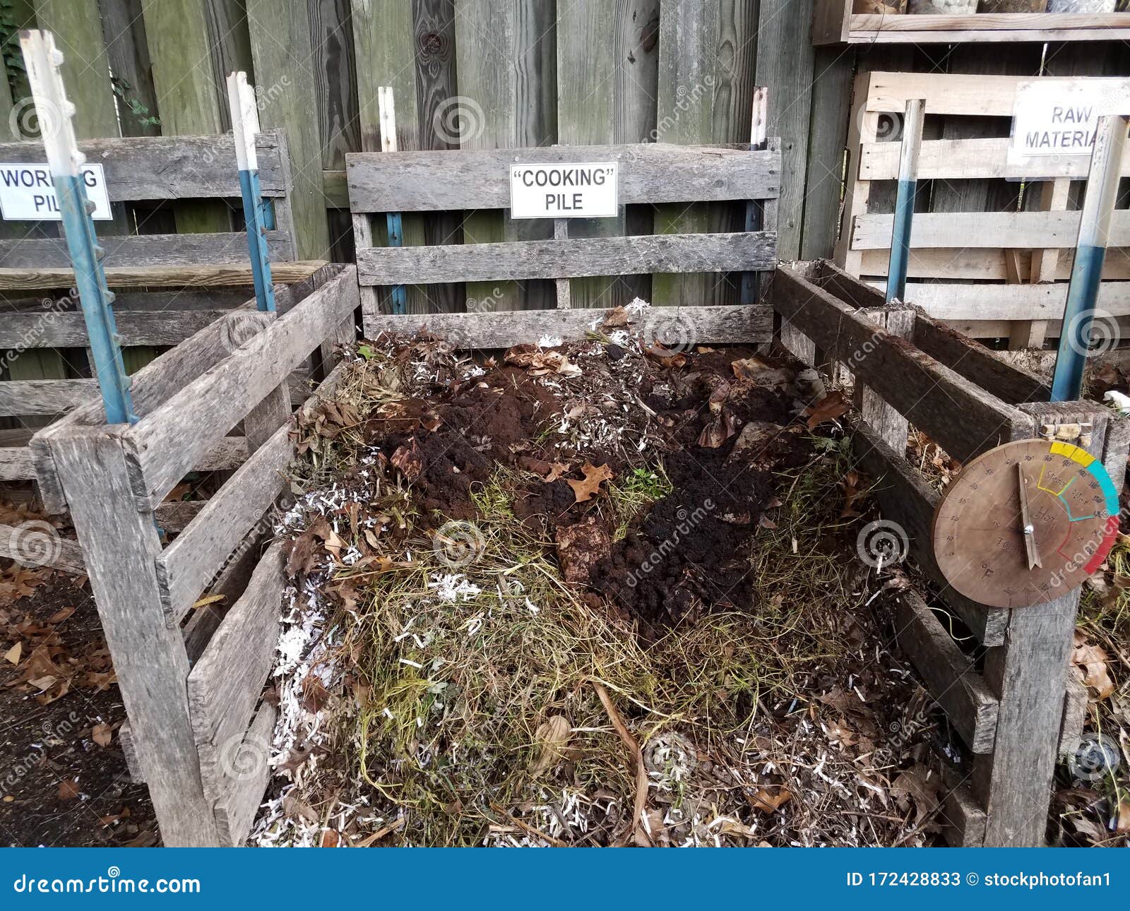 Varieties of Compost Piles or Mounds with Signs Stock Image - Image of ...