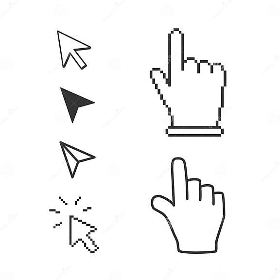 Varieties of Cursors from the 90s and Y2k. Computer Mouse Symbol in Pc ...