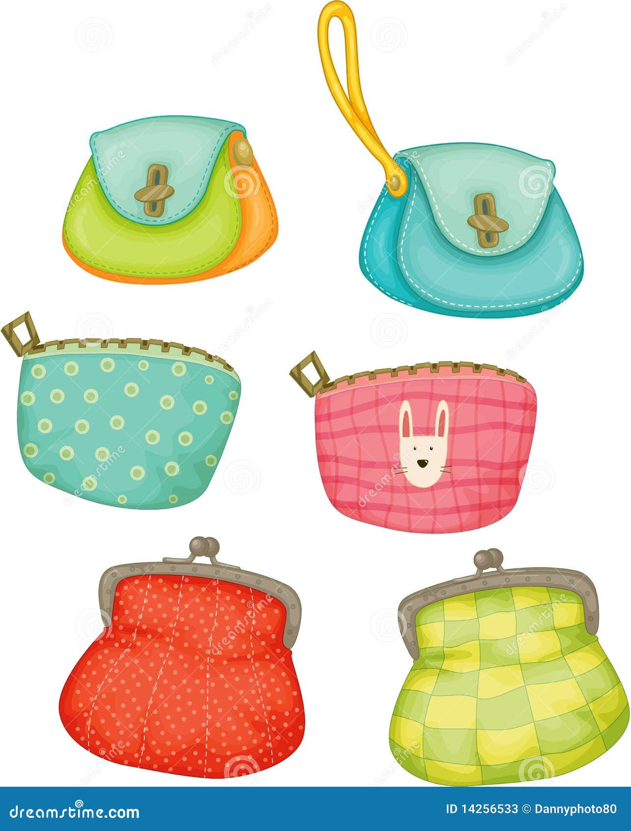 Varieties of ladies Purses stock vector. Illustration of graphic - 14256533