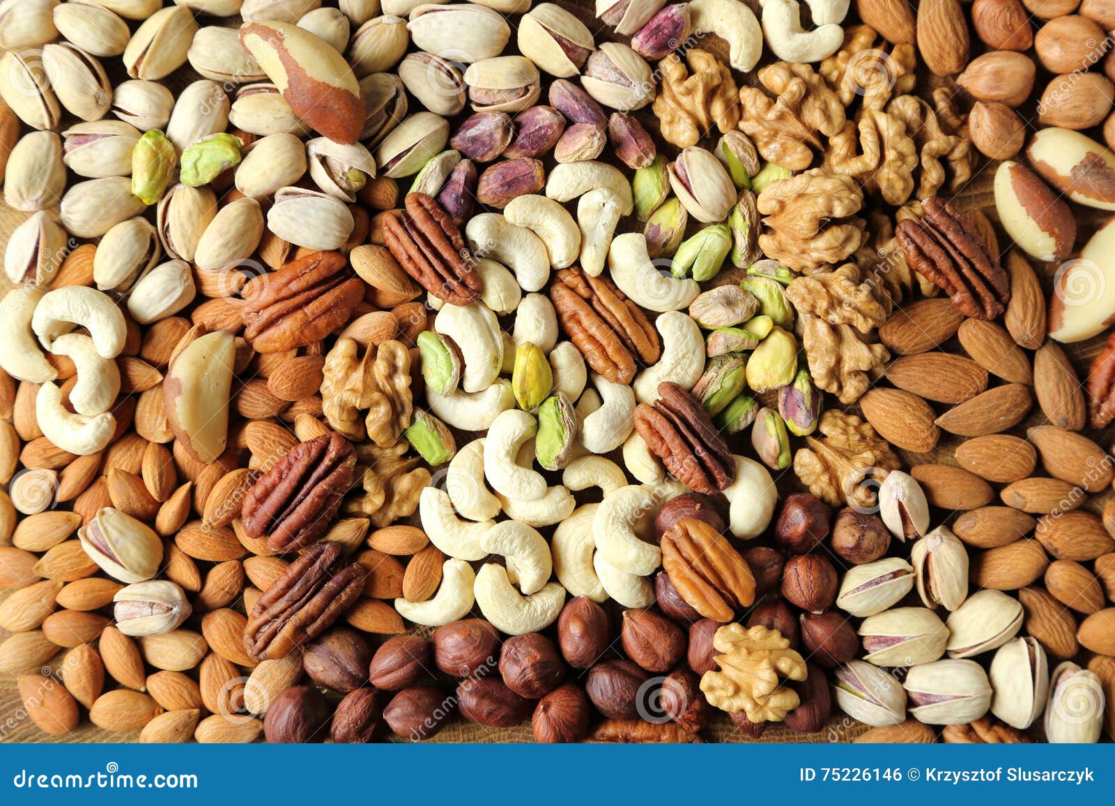 Varieties of nuts. stock photo. Image of nuts, brazil - 75226146