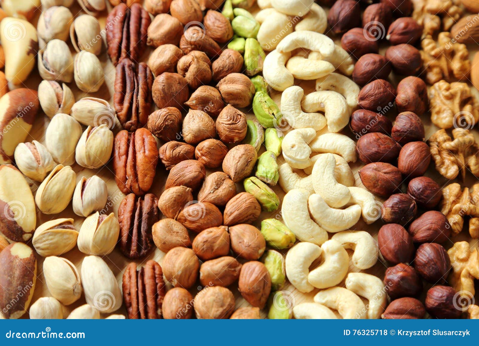 Varieties of nuts. stock photo. Image of hazelnut, variety - 76325718