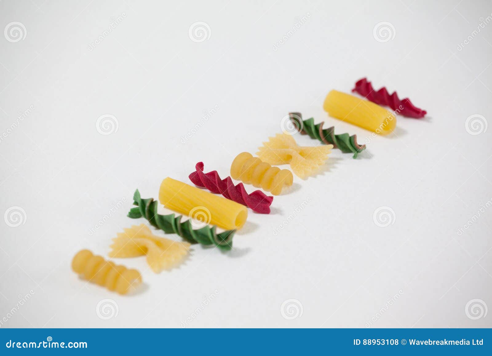 Varieties of Pasta Arranged Stock Photo - Image of meal, nutrition ...