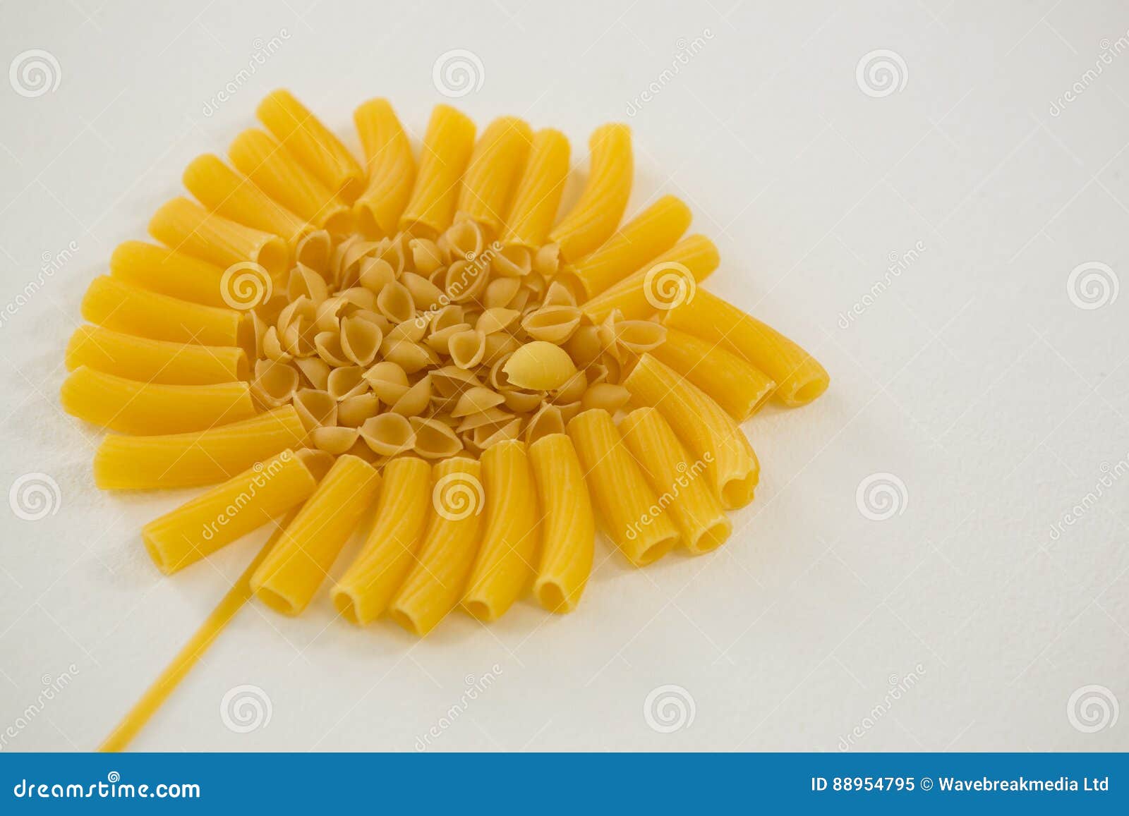 Varieties of Pasta Forming Flower Stock Image - Image of creativity ...