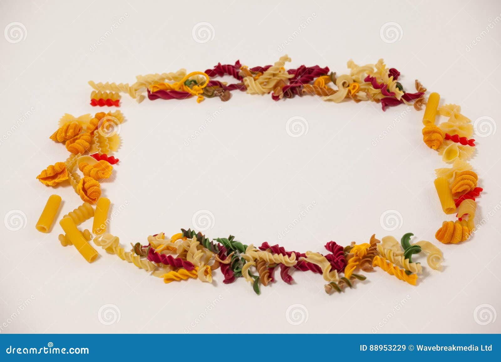 Varieties of Pasta Forming a Frame Stock Image - Image of pasta, border ...