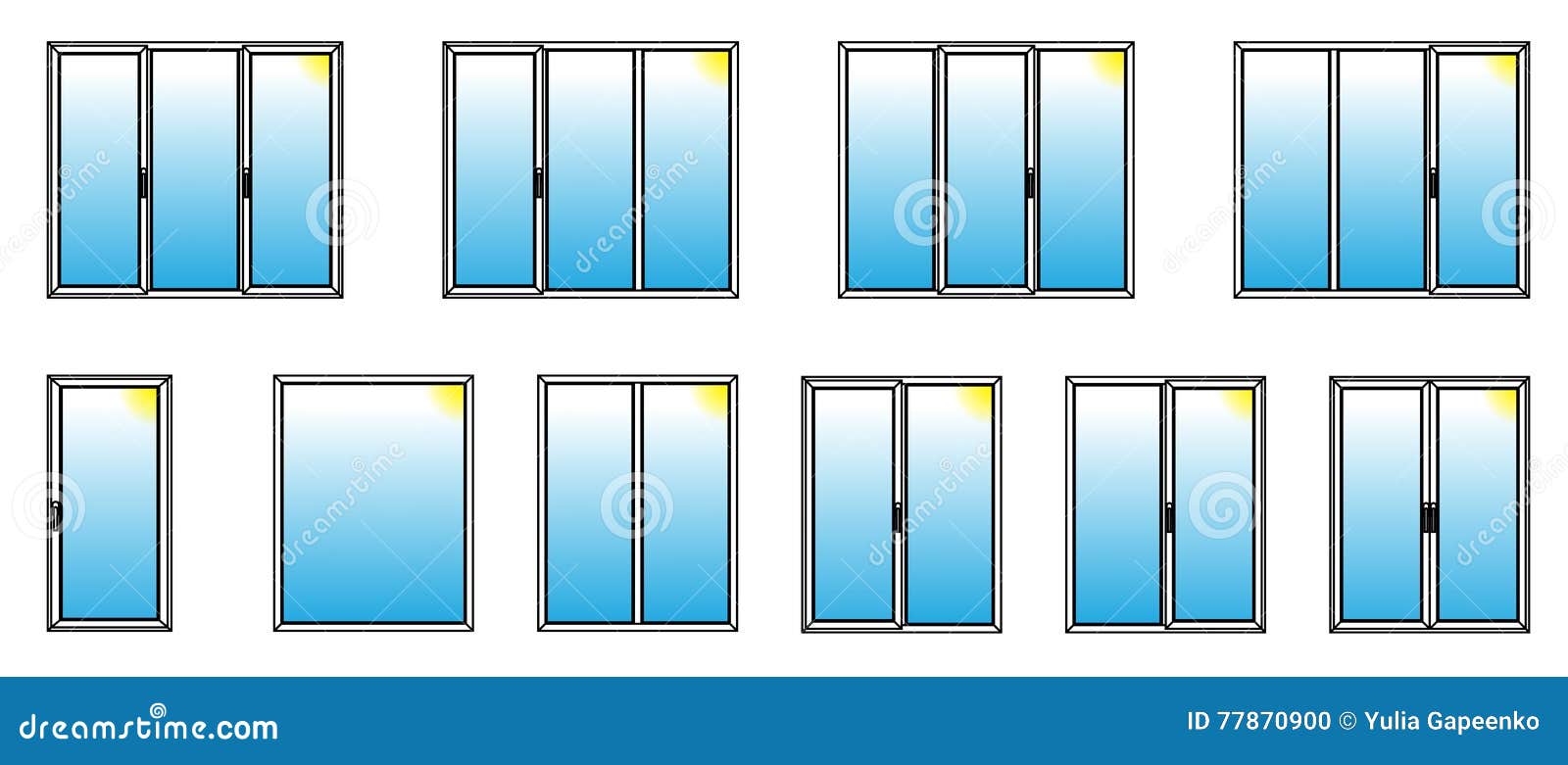 Varieties of PVC Windows. Vector Illustration Stock Vector ...