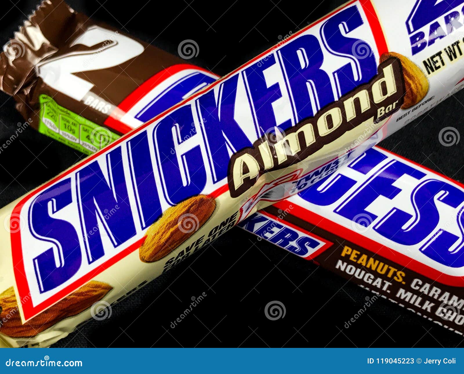 Snickers Candy Double Bars editorial stock photo. Image of almond ...