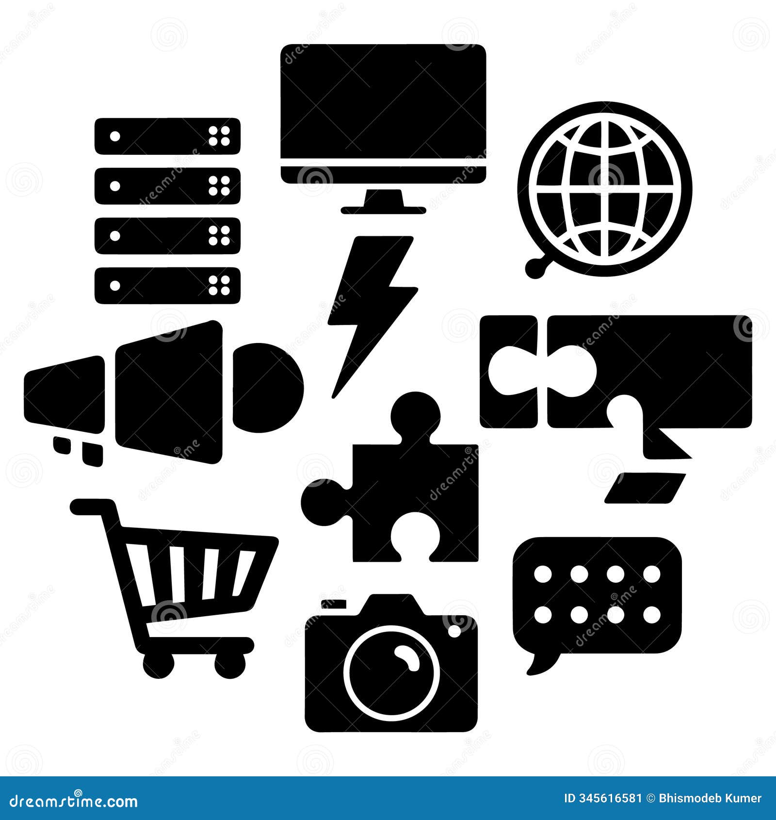 Varieties Web, Computer, Shop Icon Set Stock Illustration ...