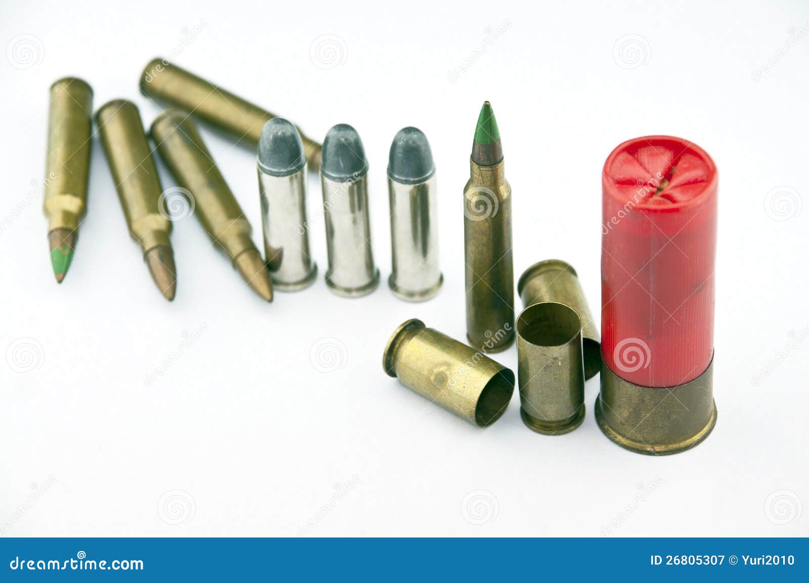 Variety of Ammunition with White Background Stock Image - Image of ...