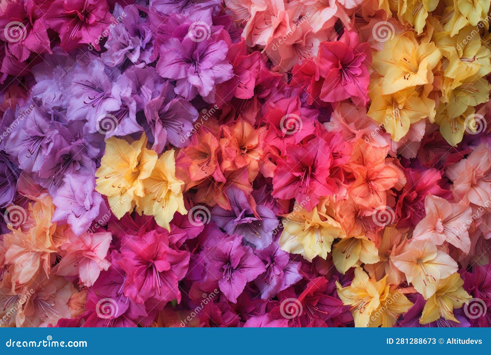 A Variety of Azalea Colors Forming a Natural Gradient Stock ...
