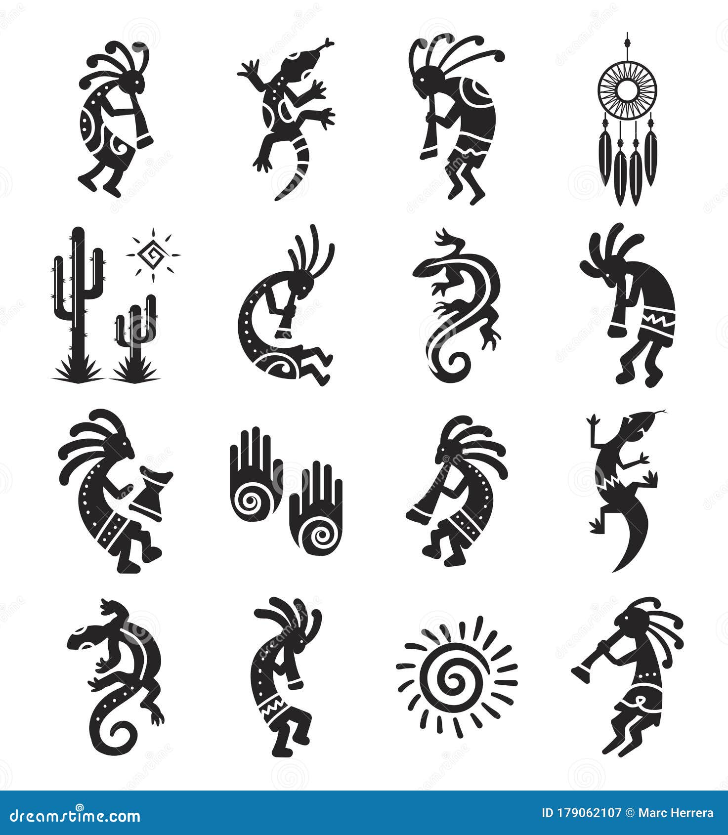 Variety of Aztec Elements Set Stock Illustration - Illustration of ...