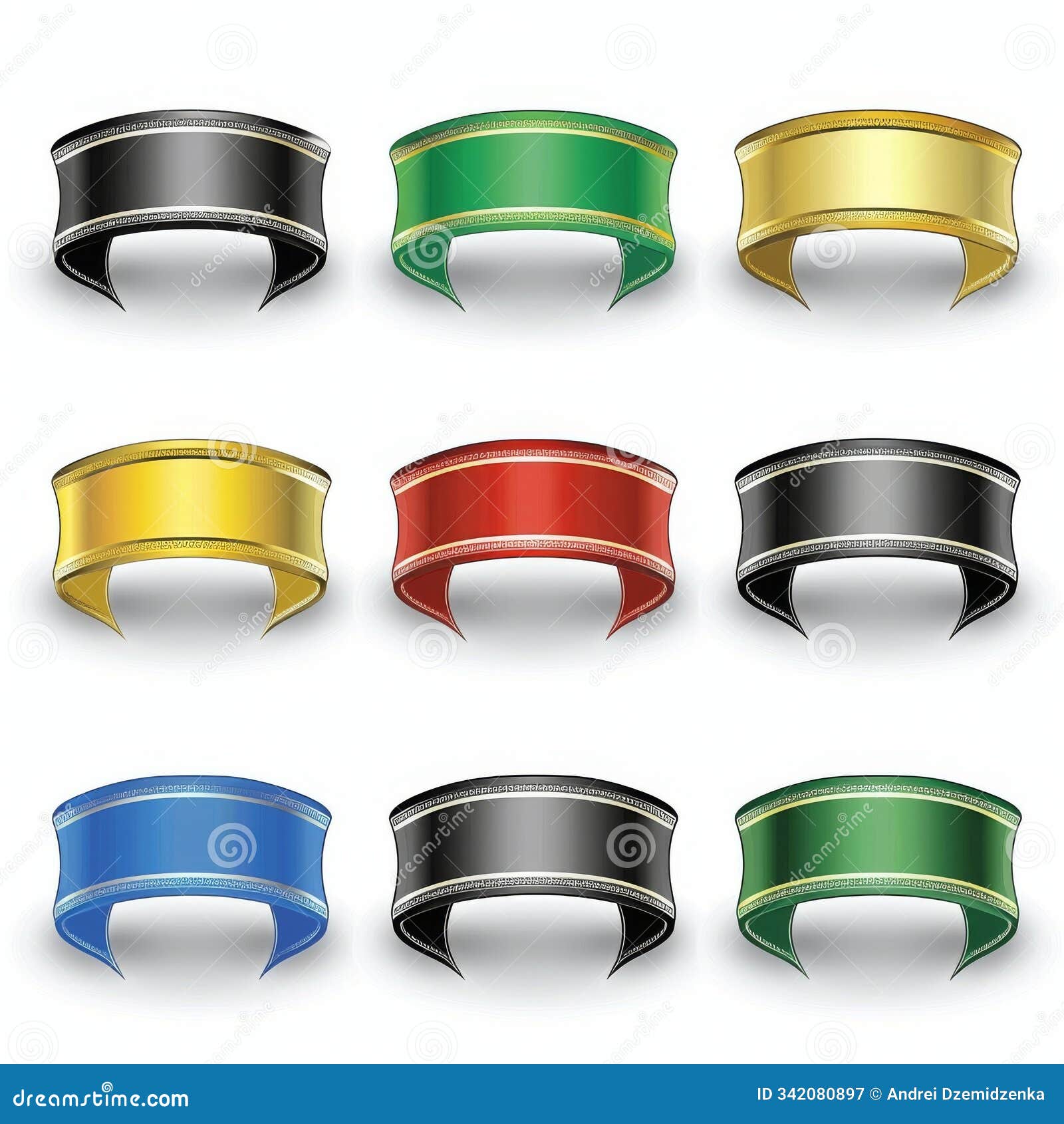 A Variety of Banderols in Different Designs and Colors Stock Image ...