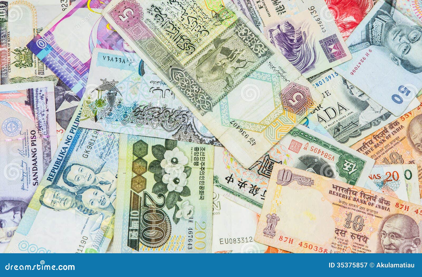 Variety of Bank Notes II stock image. Image of clothespin - 35375857