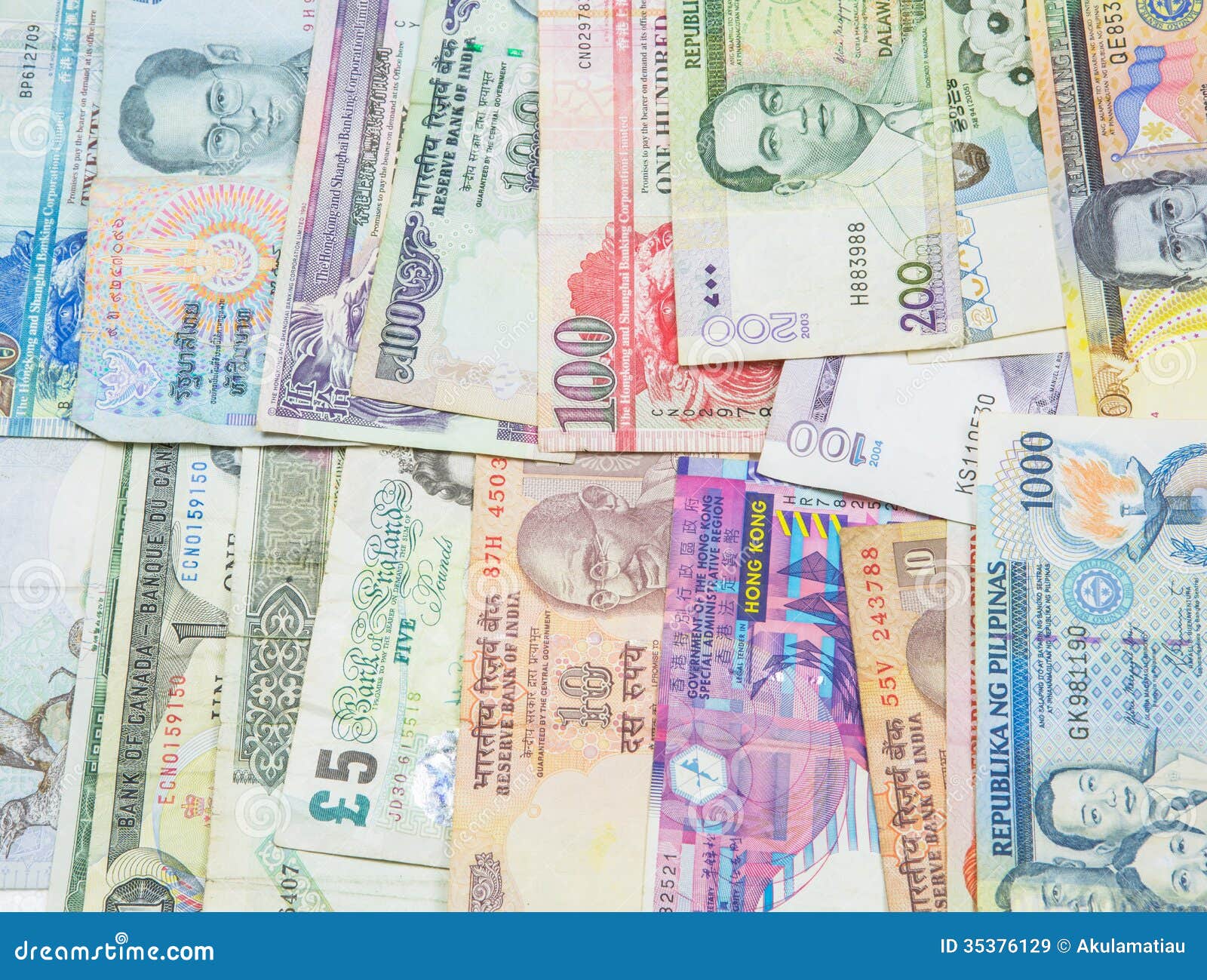 Variety of Bank Notes IX stock image. Image of economics - 35376129