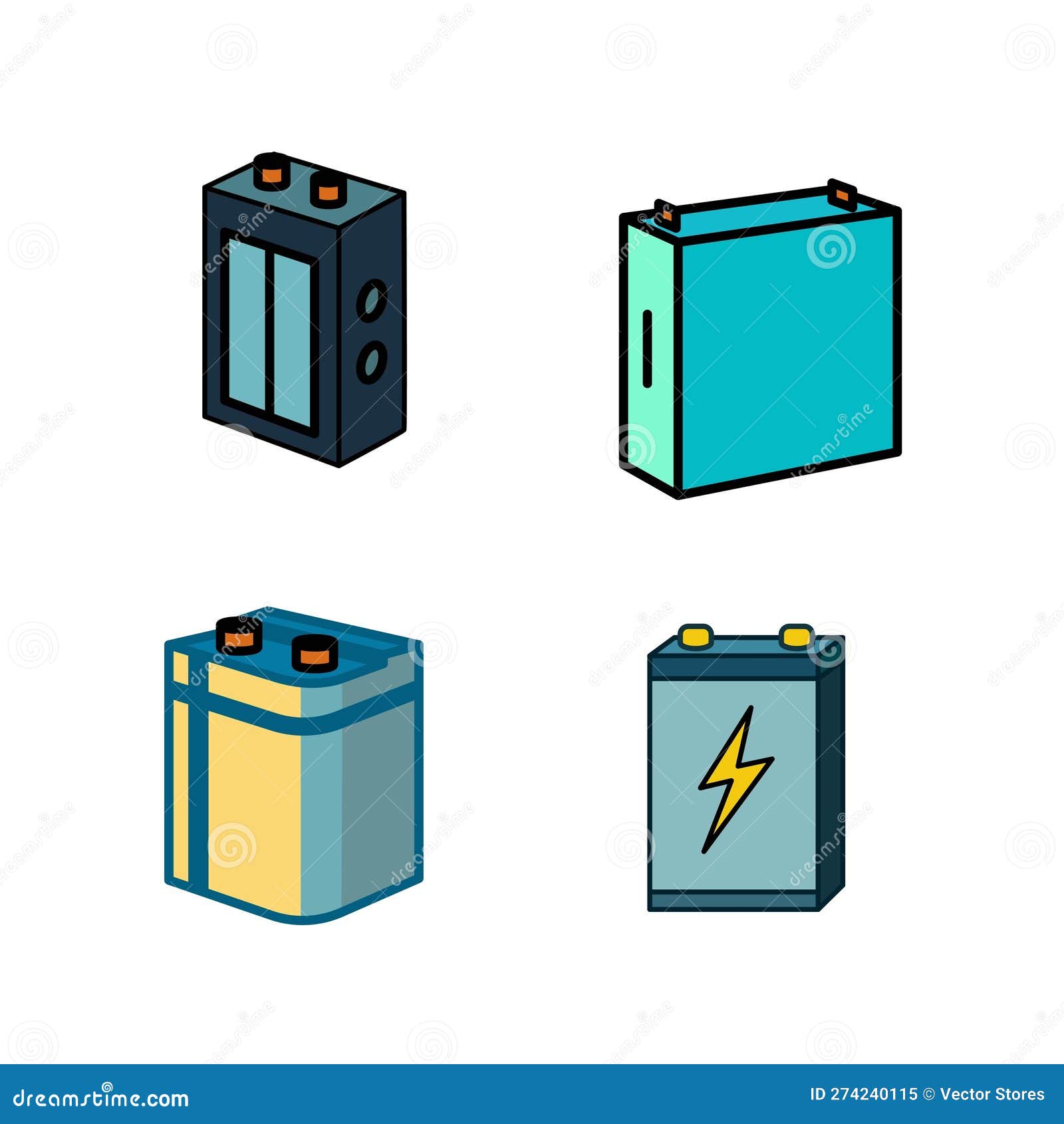 Variety of Battery Pack Vector Illustrations Stock Vector ...