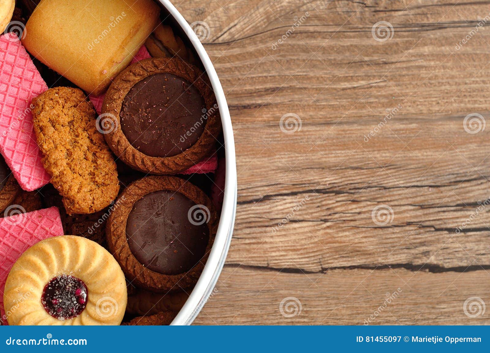 Variety of biscuits stock image. Image of snack, white - 81455097