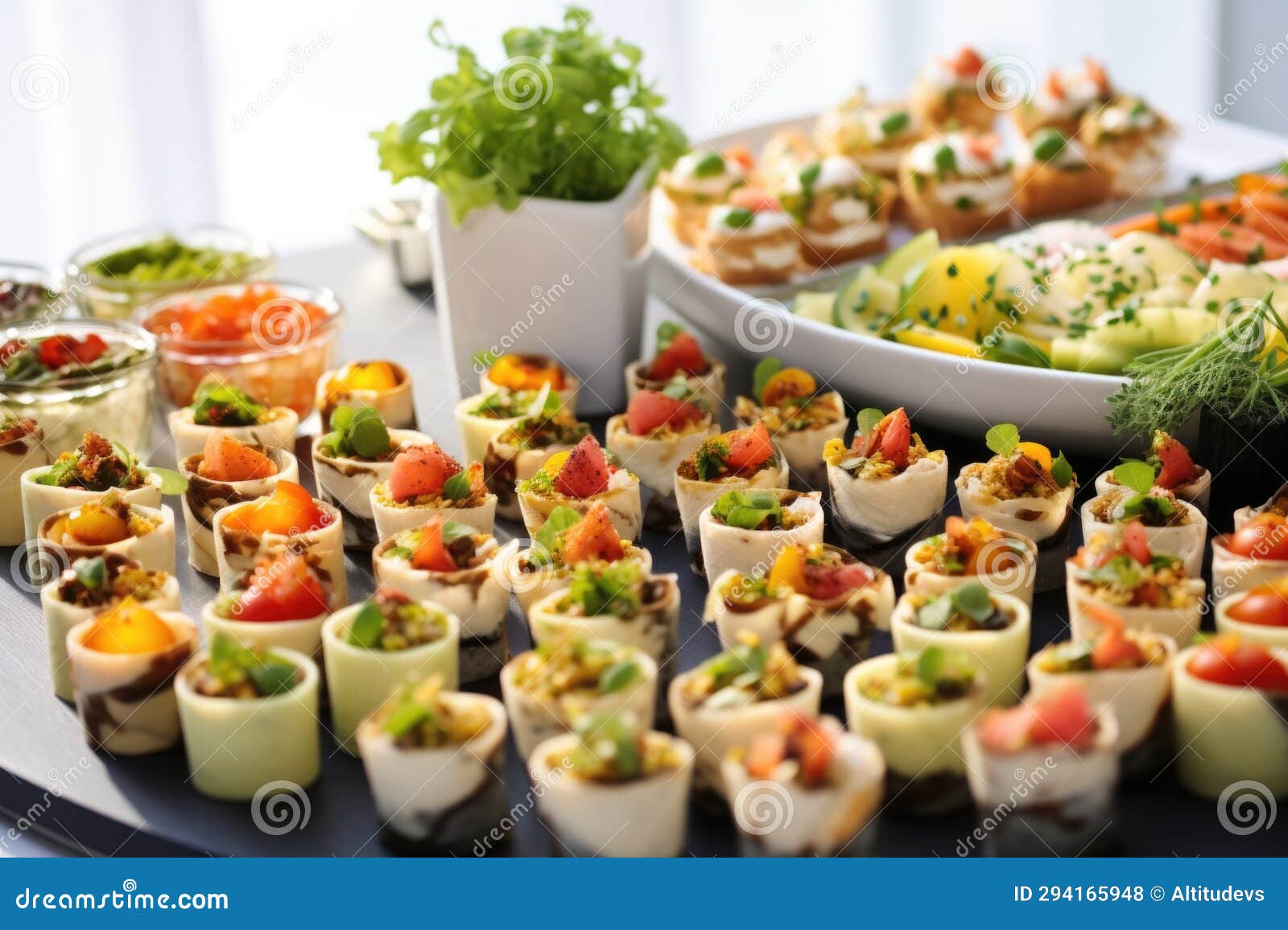 A Variety of Bite-size Party Finger Foods Stock Photo - Image of ...