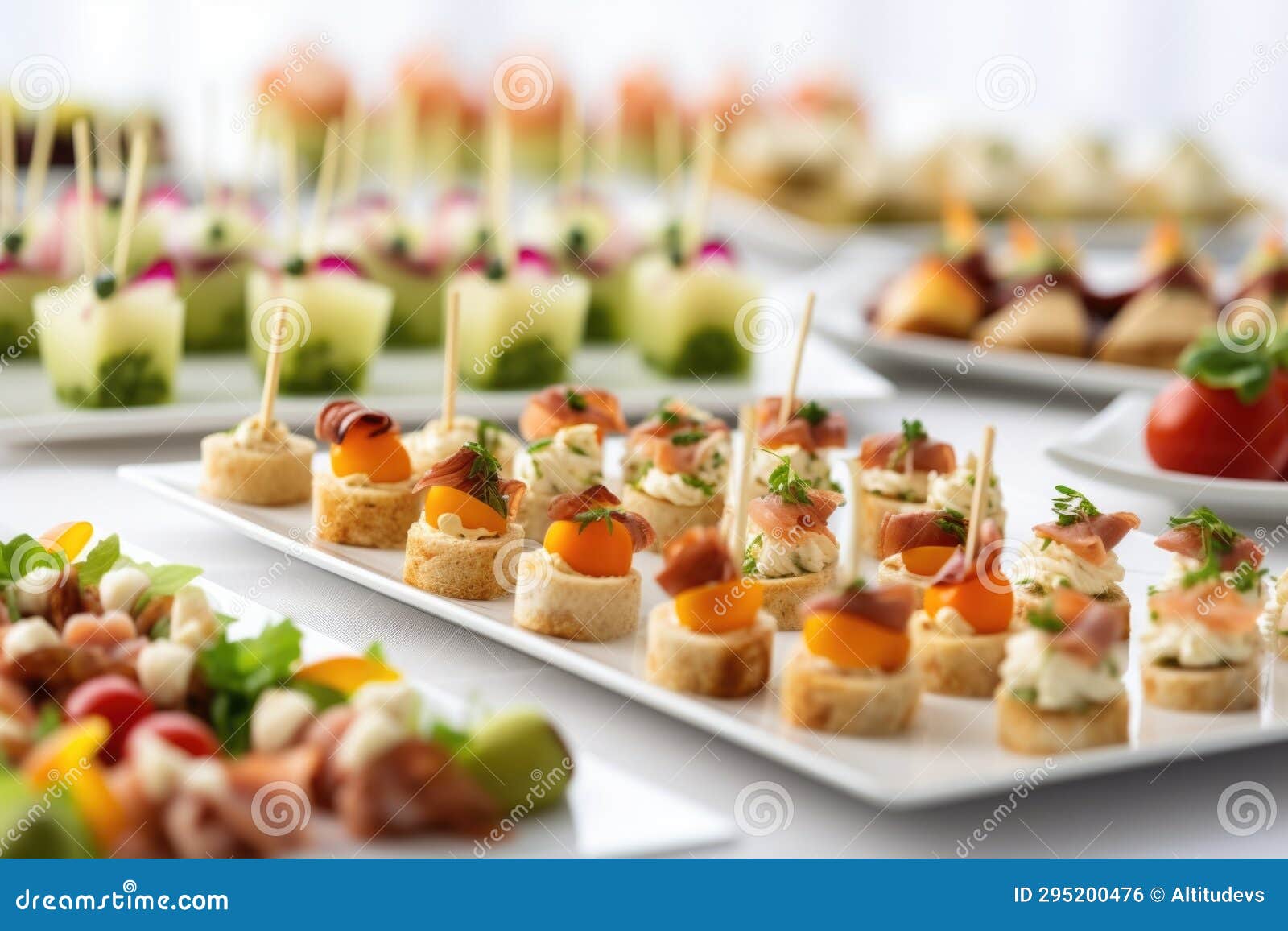 A Variety of Bite-size Party Finger Foods Stock Photo - Image of ...
