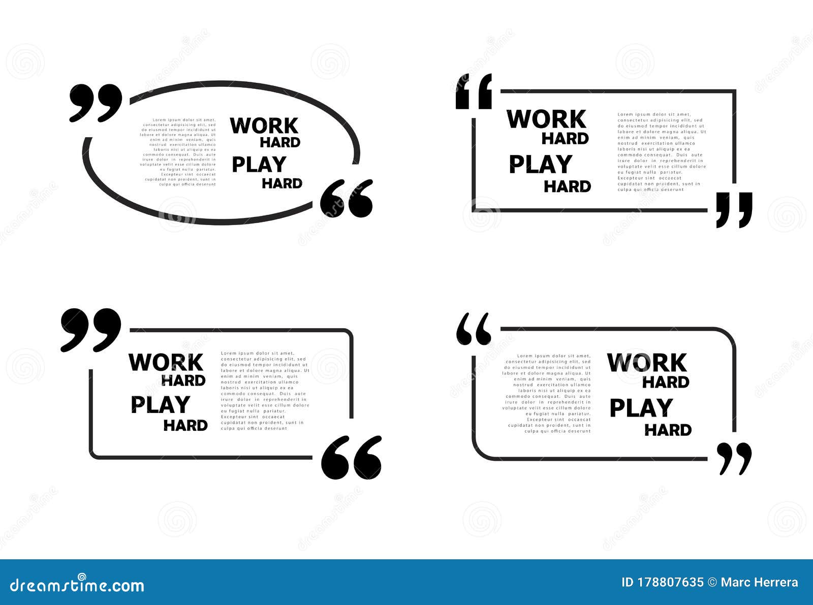 Quotes Frames Set. Quote Shapes. Colorful Graphic Forms For Text Notes ...