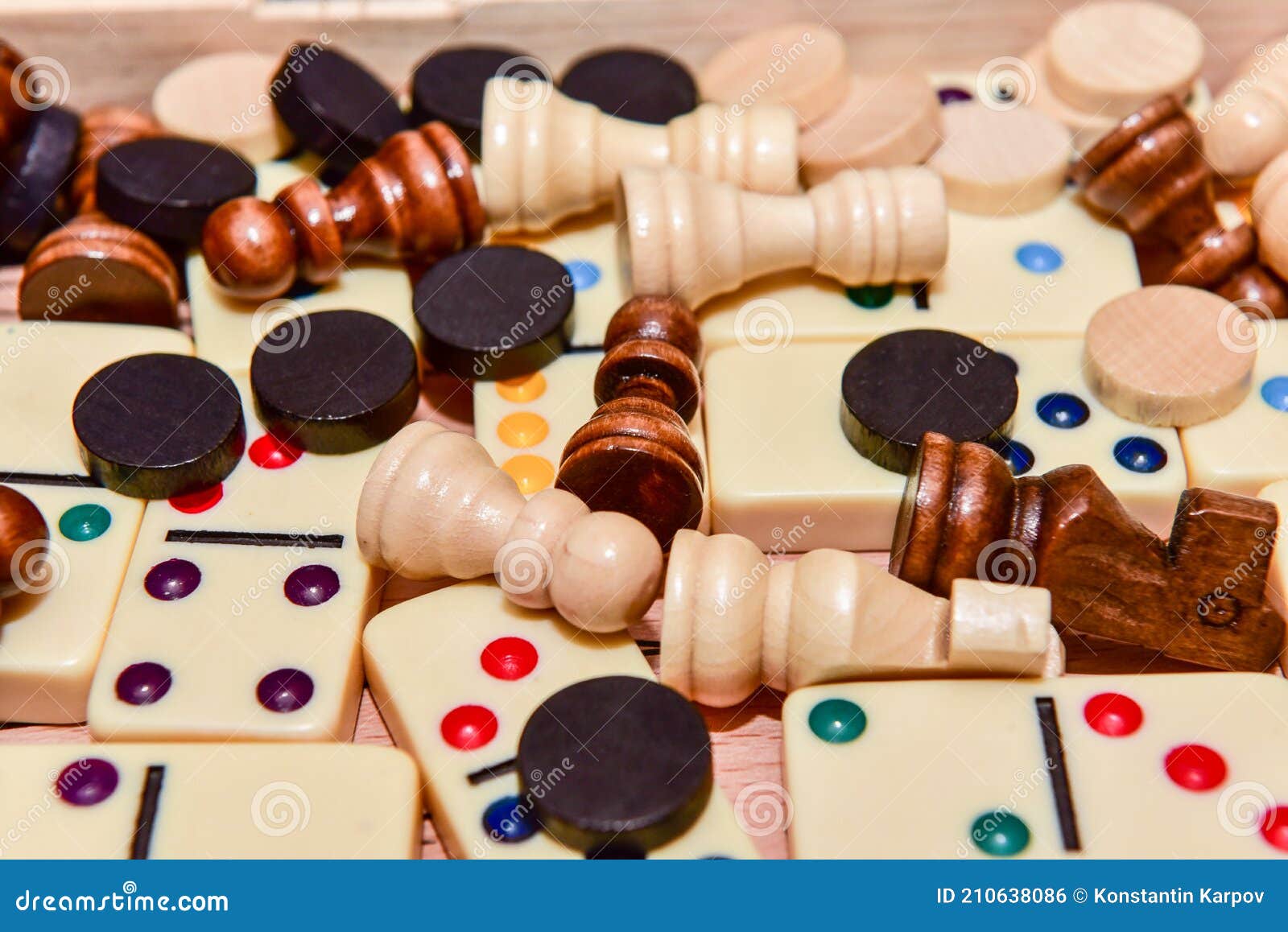 A Variety of Board Game Pieces. a Background Miscellaneous Board Game ...