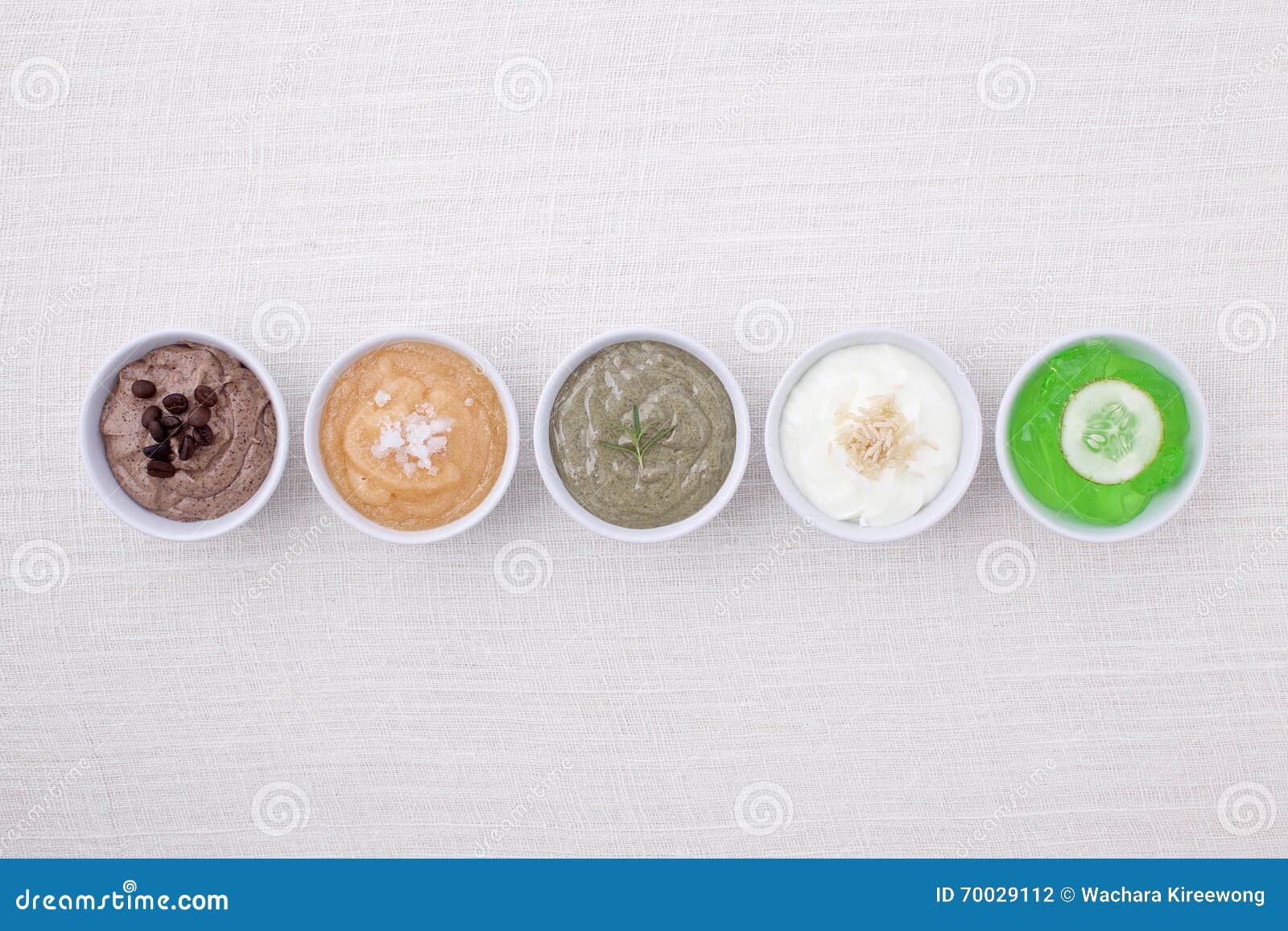 Variety of Body Scrubs on Cotton Background. Stock Photo - Image of ...