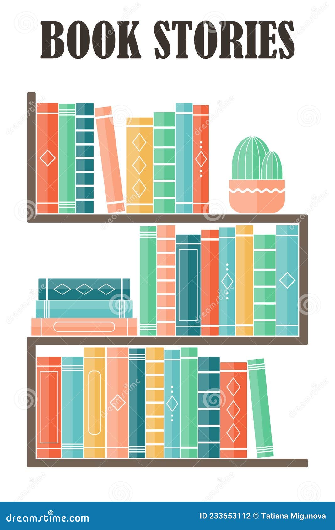Multi-colored Books on the Shelf are in a Row. Education and Knowledge ...
