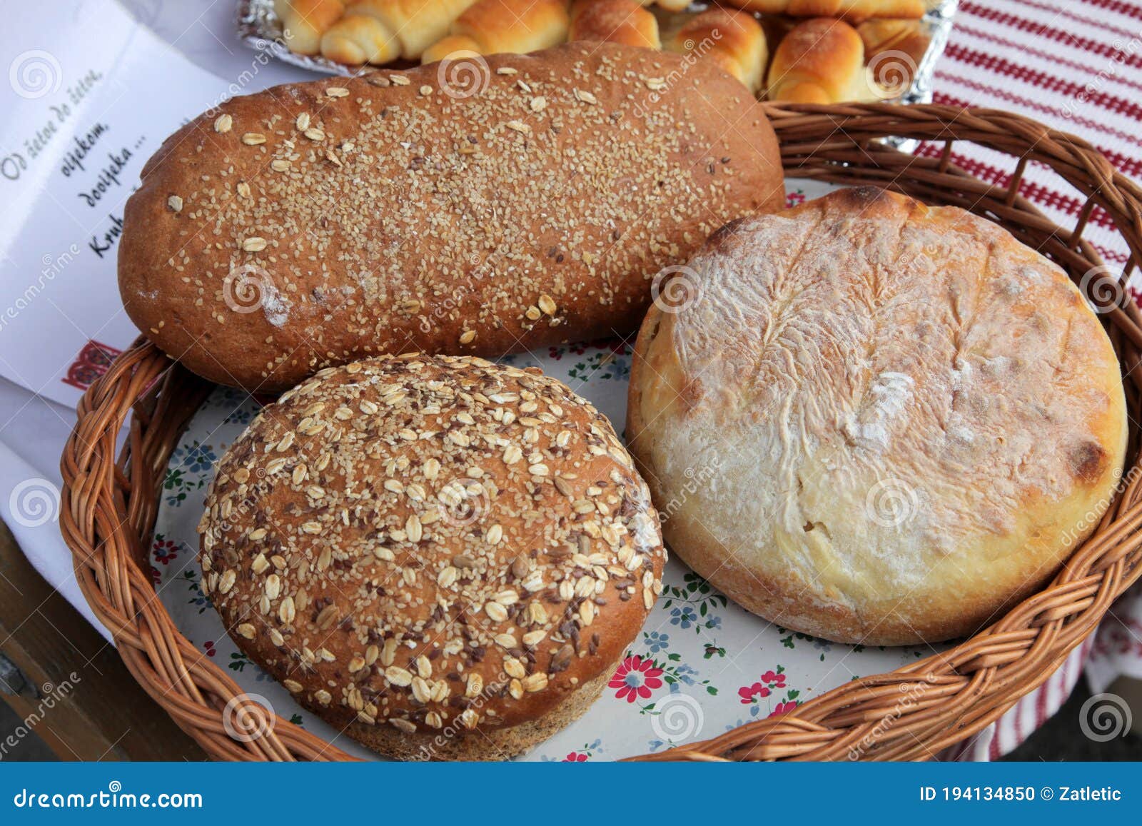 Variety of bread stock photo. Image of assortment, eating - 194134850