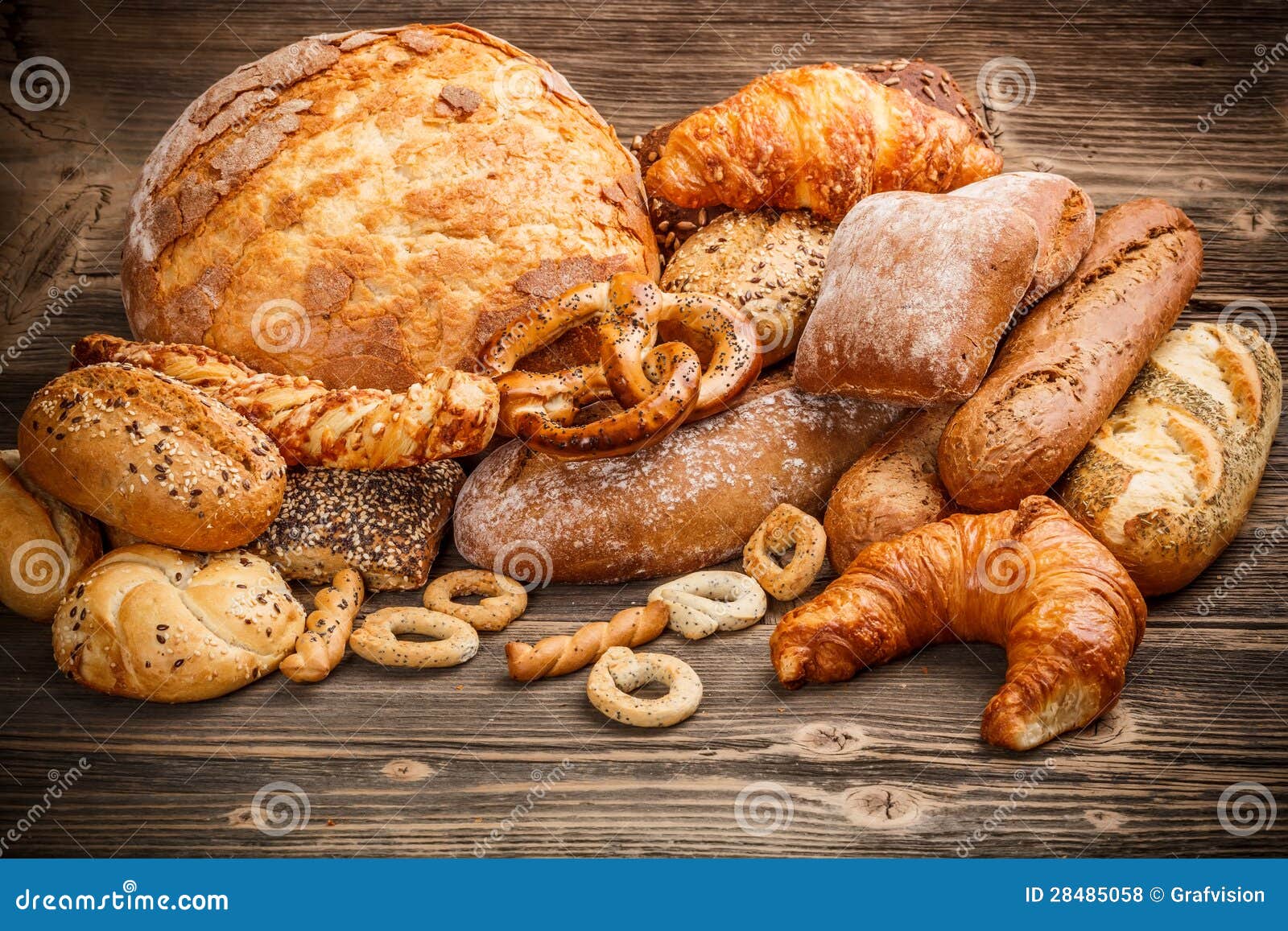 Variety of bread stock photo. Image of grocery, baked - 28485058