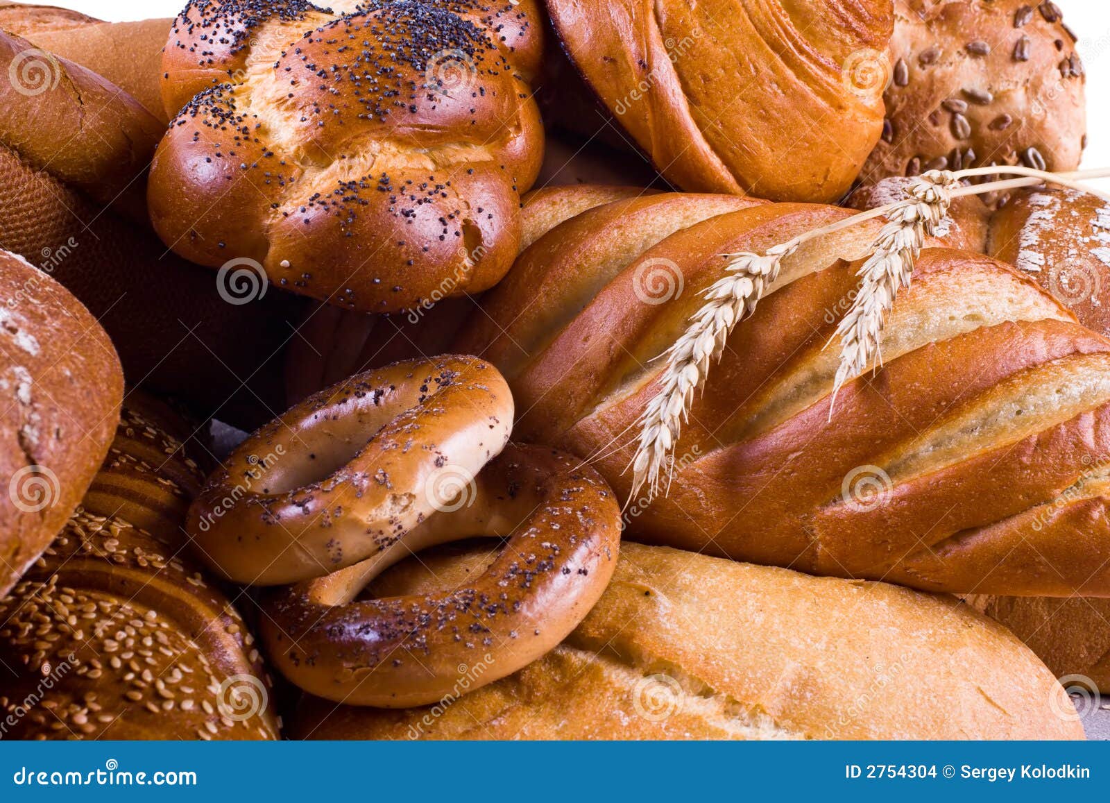 Variety of bread close-up stock photo. Image of wheat - 2754304