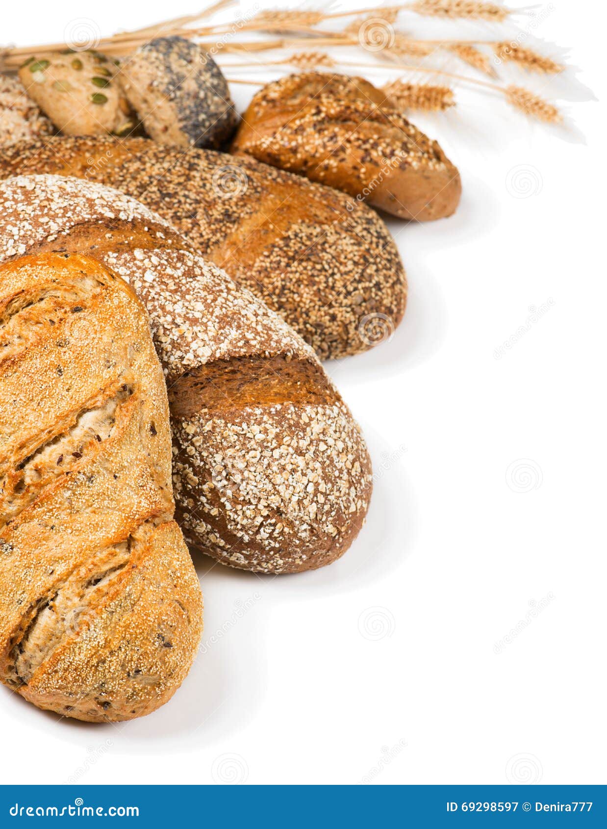 Variety of bread stock image. Image of isolated, kind - 69298597