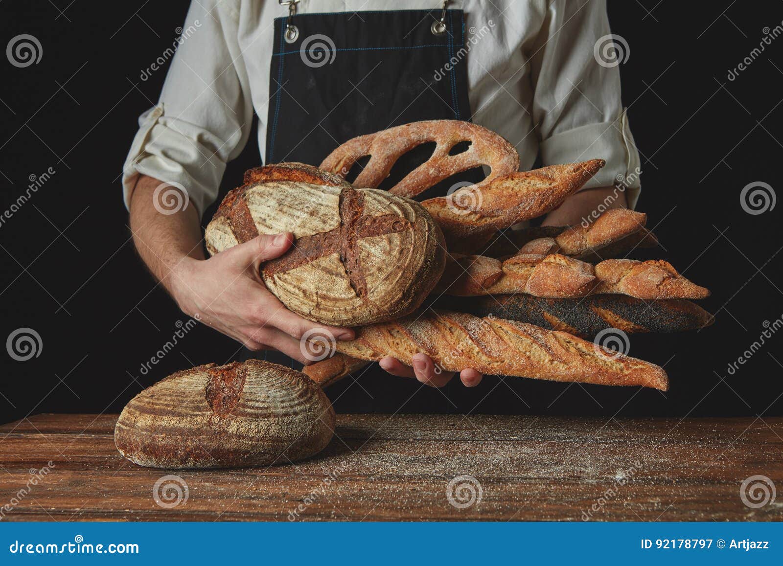 Variety of Bread Hold Men`s Hands Stock Image - Image of care, close ...