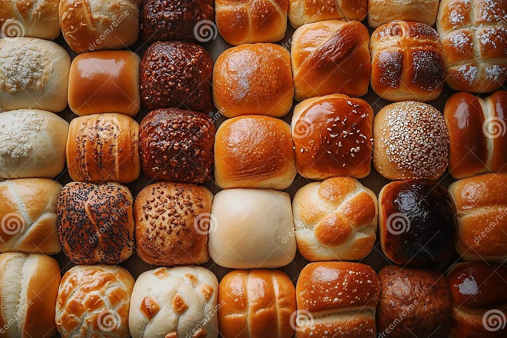 Variety Bread Selection Mix Buns Ai Photo Stock Illustration ...