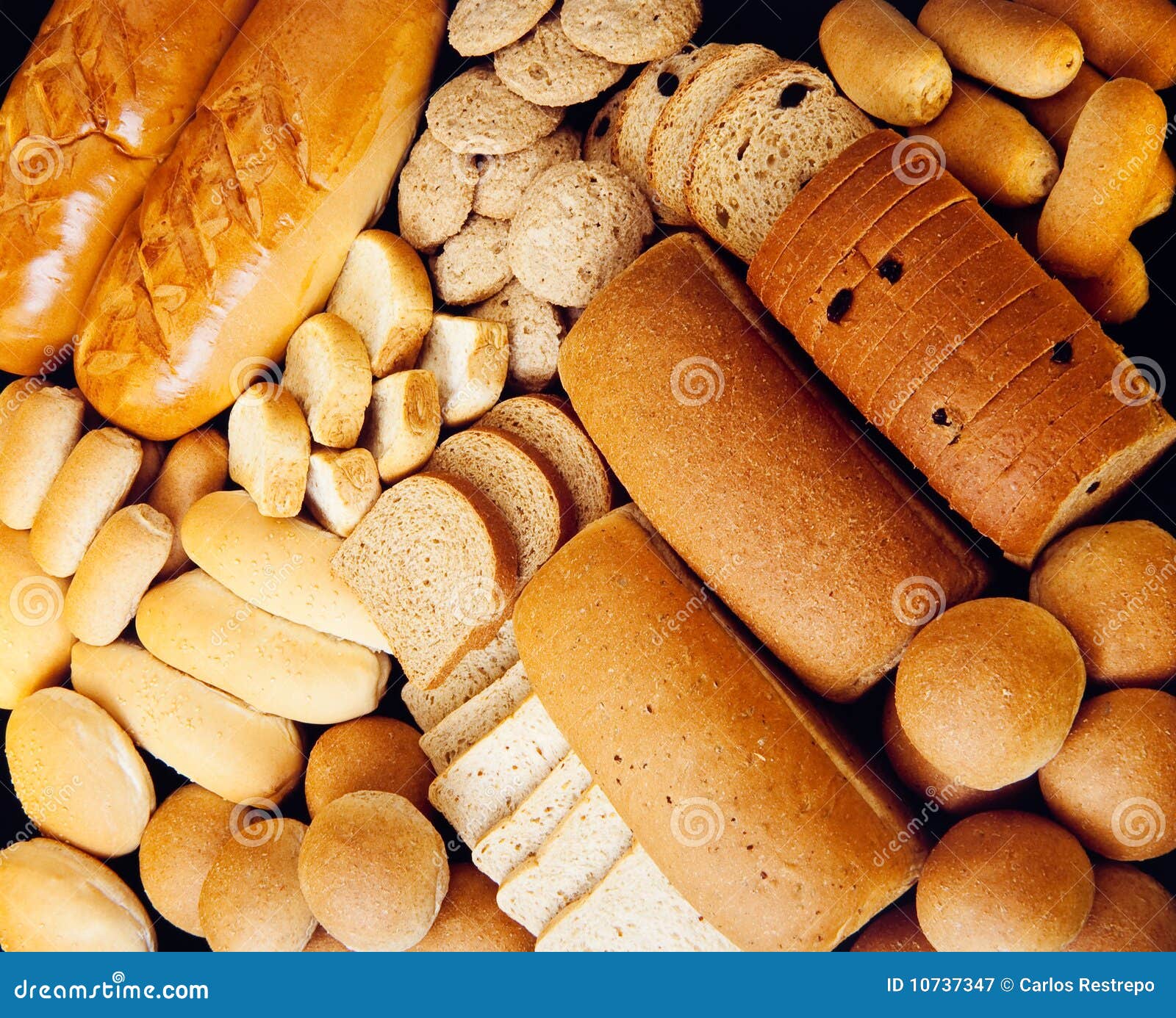 Variety of breads stock image. Image of industry, slices - 10737347
