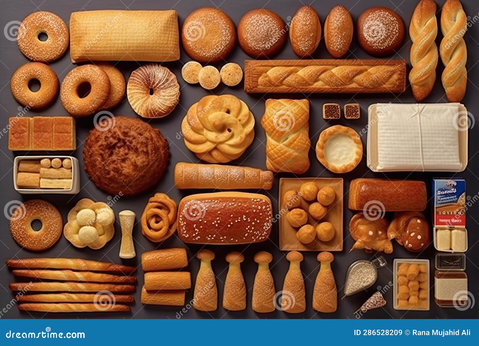 A Variety of Breads and Pastries are Arranged on a Table Stock Image ...