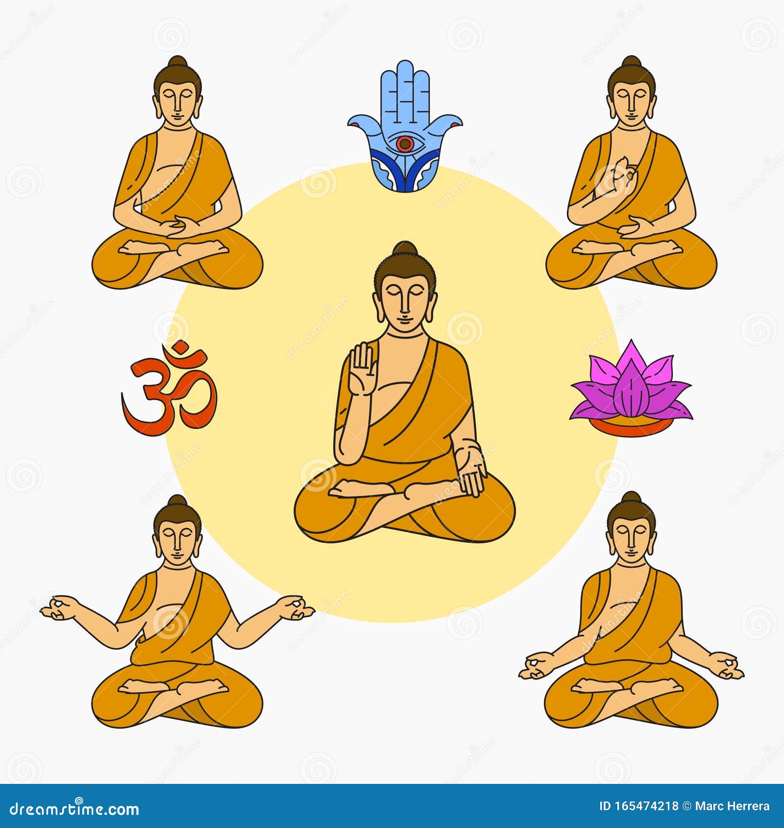 Buddha Cartoon Vector Illustration Of Young Monk Cartoon ...