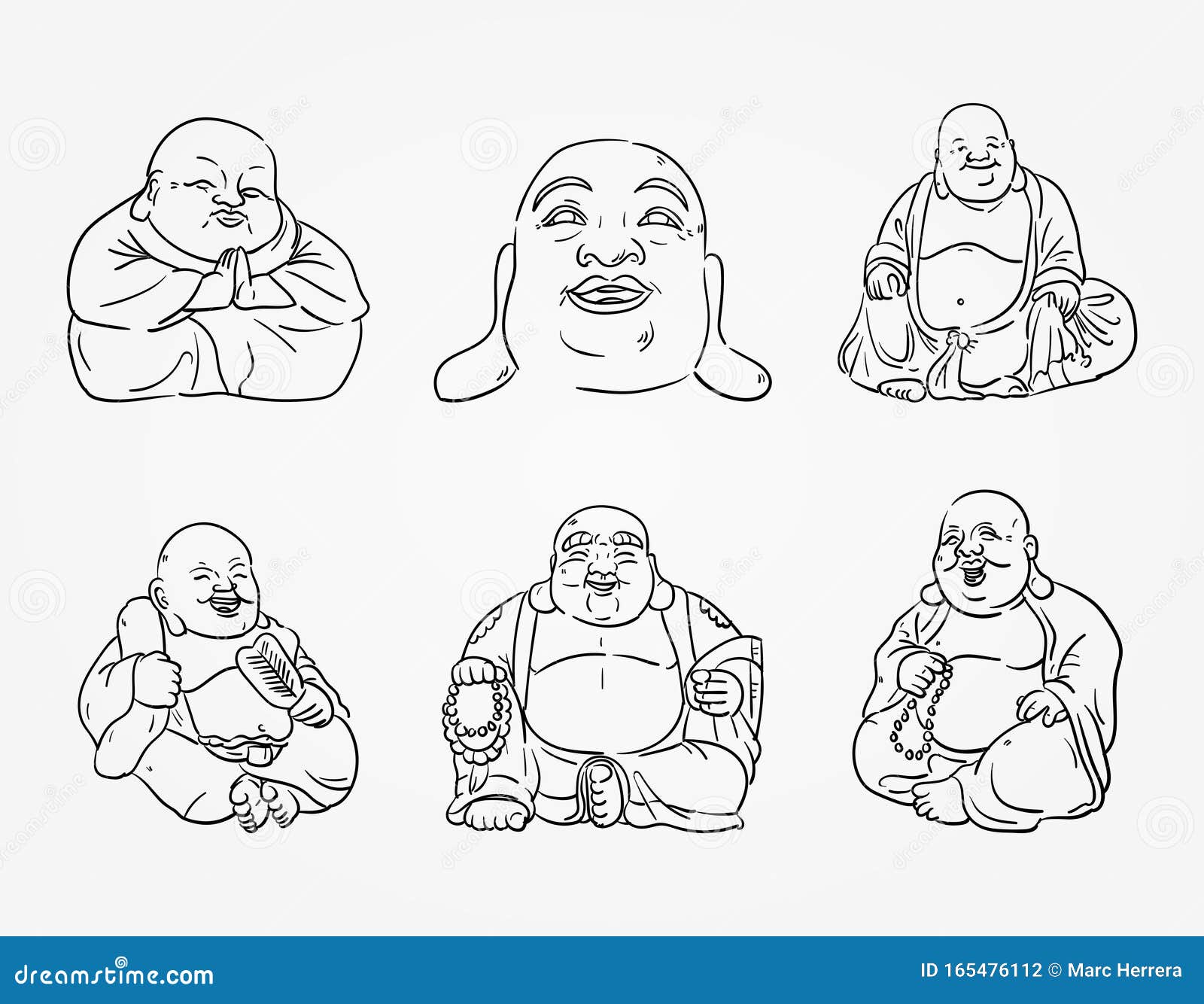 Variety of Buddha Cartoon Set Stock Vector - Illustration of pose ...