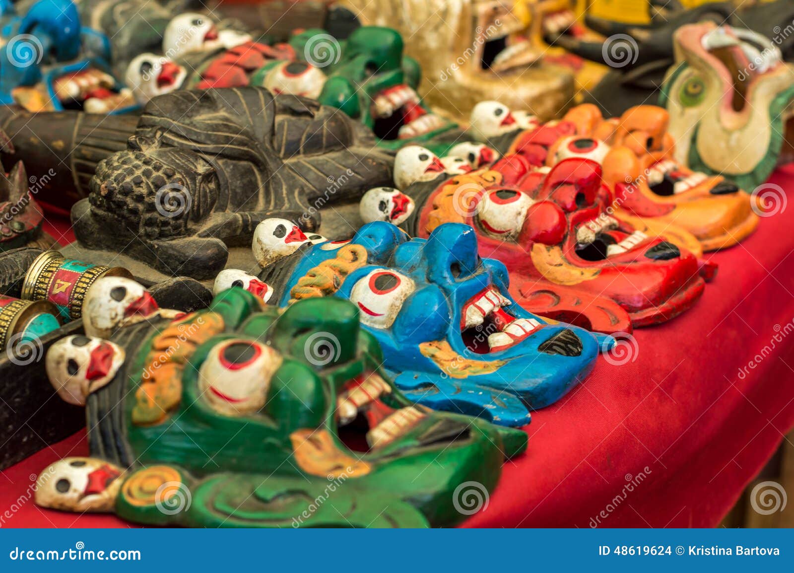 Variety of Buddhist Ritual Masks Stock Photo - Image of fair, bhutan ...