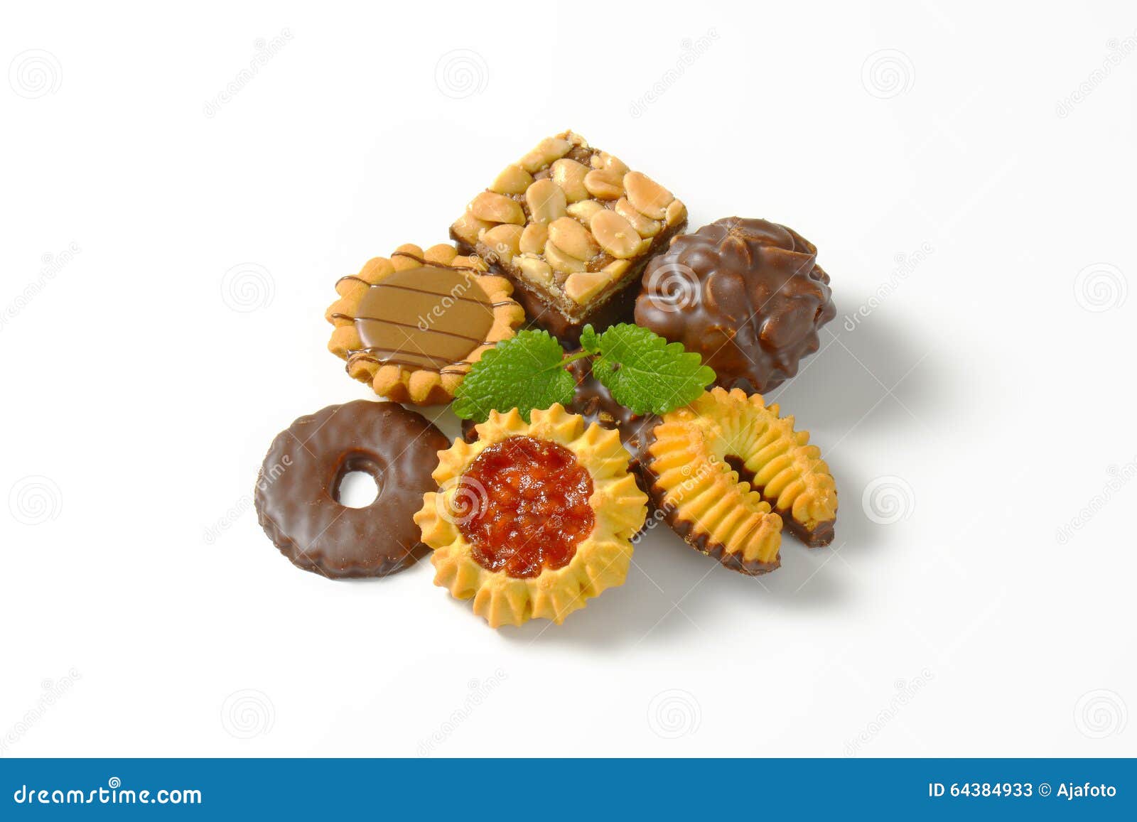 Variety of butter cookies stock image. Image of teacakes - 64384933