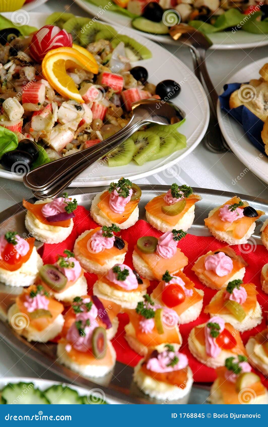 Variety of canapes stock image. Image of buffet, fancy - 1768845
