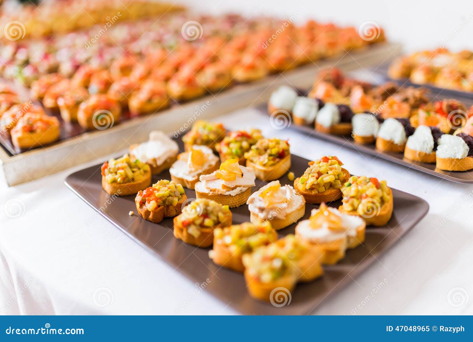Variety of canapes stock image. Image of topping, buffet - 47048965