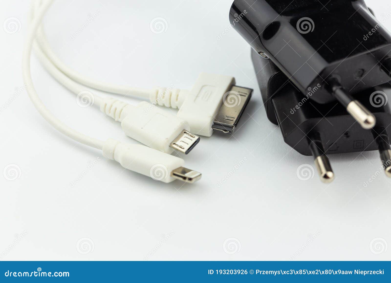 Set of Different Charging Cables Stock Photo - Image of universal ...