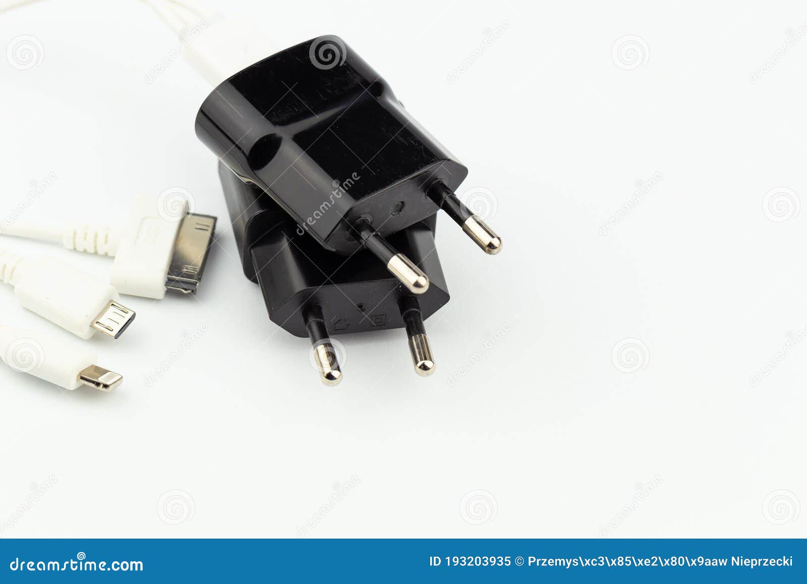 Set of Different Charging Cables Stock Image - Image of connector ...