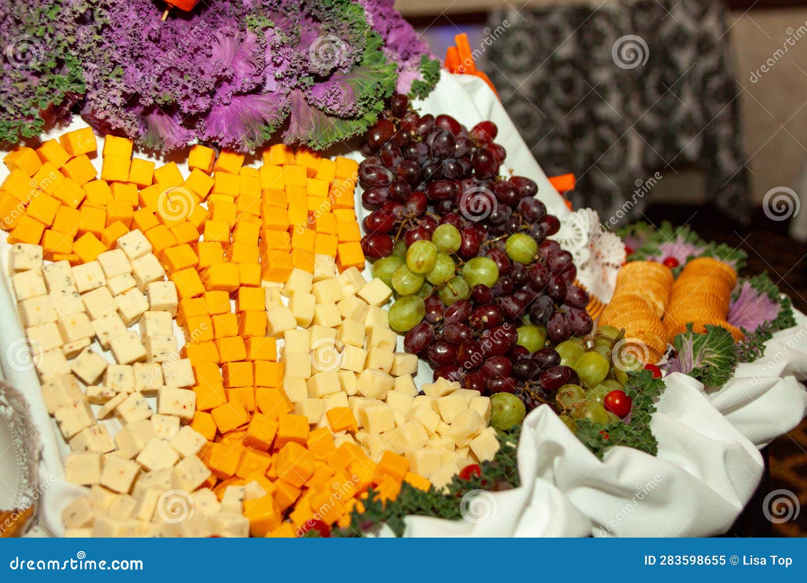 Variety of cheese platter stock image. Image of finger - 283598655