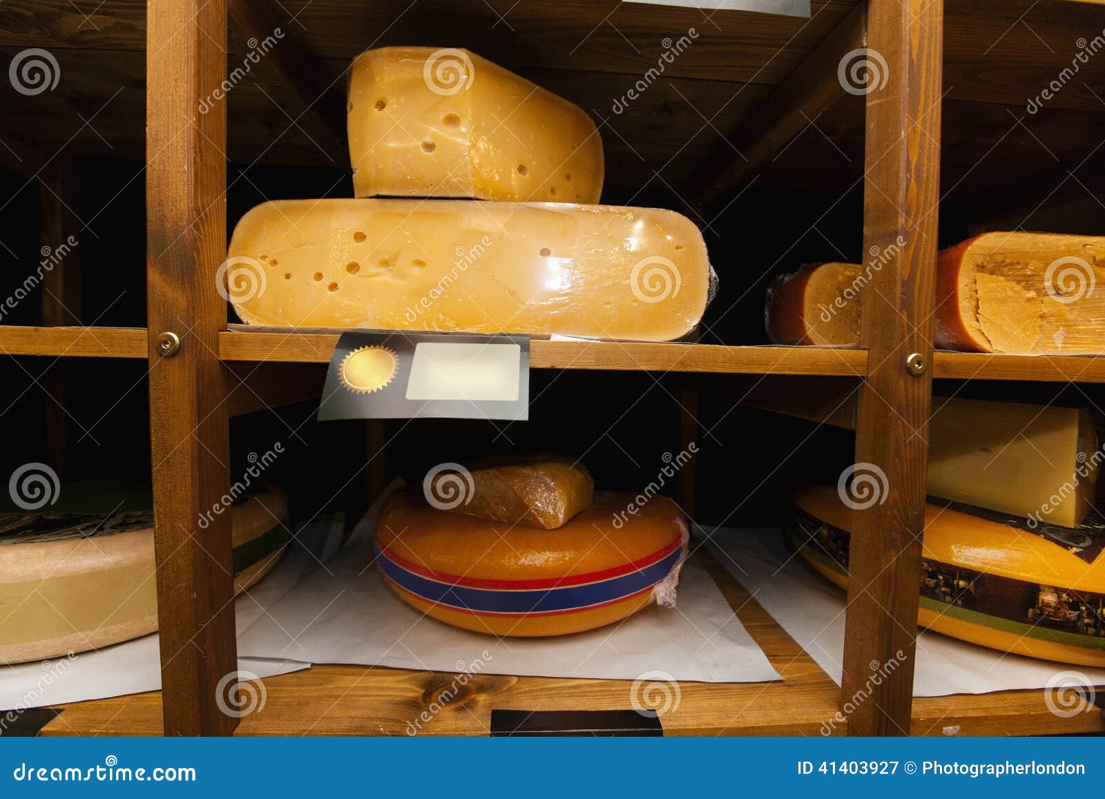 Variety of Cheese on Shelves at Store Stock Image - Image of product ...