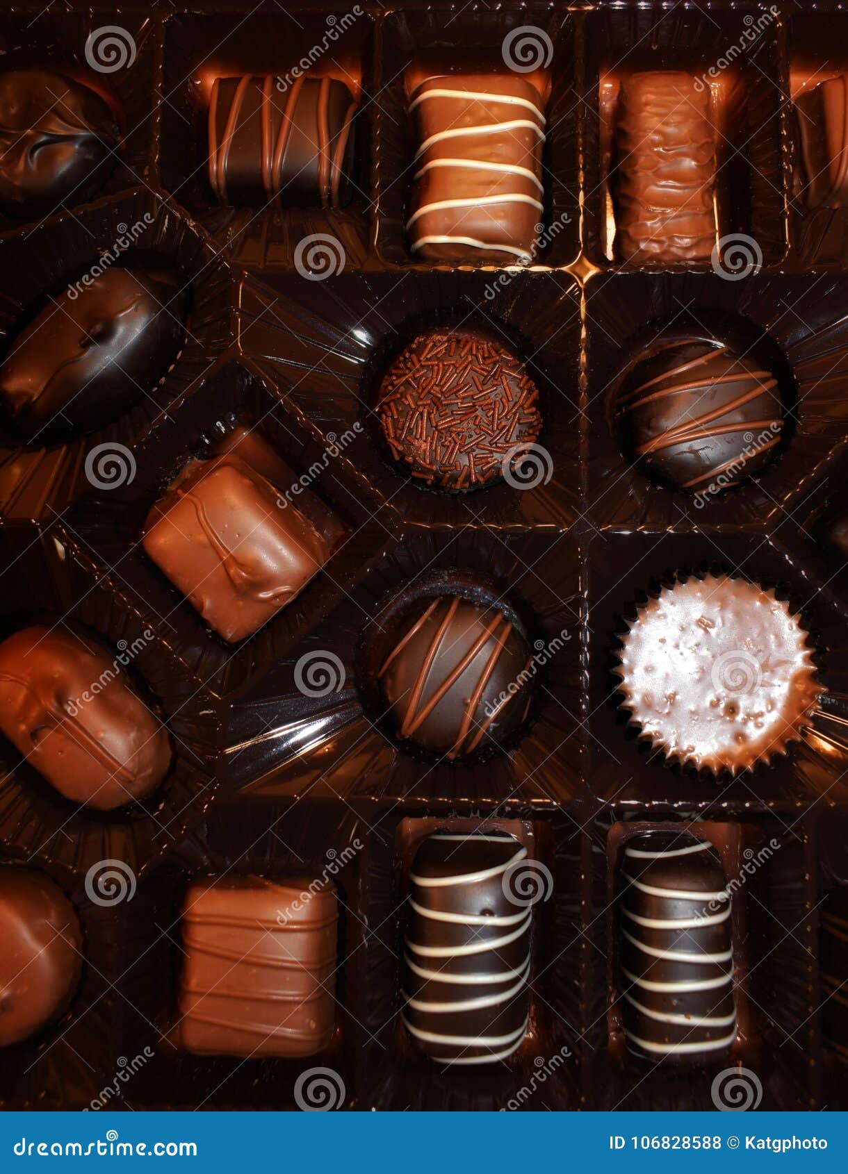 Assortment of Chocolate Candies Stock Photo - Image of shapes ...